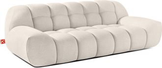 Konsimo Modernes Sitzer Sofa VENA - Stylisches Japandi Couch, Boucl&eacute;-Stoff, Komfortabel & Ergonomisch - Wohnzimmer Couch Design, Premiumqualit&auml;t aus EU. (wei&szlig;
