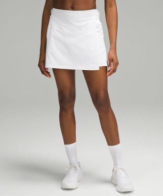 lululemon Golf-Wickelrock mit &Uuml;berschlag vorne und mittelhohem Bund f&uuml;r Frauen - Gr&ouml;&szlig;e 0 in White