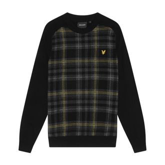 Lyle & Scott Tartan Pullover - - Knitwear - Herren - Schwarzk - XL