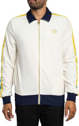 Sergio Tacchini Monte Velours-Trainingsjacke, Wei&szlig;
