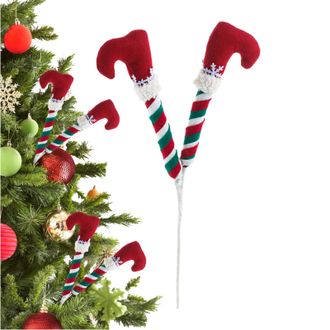 Generic Gef&uuml;llte Beindekoration - 38 x 14 cm gro&szlig;er Weihnachtsbaumschmuck aus Stoff, weihnachtliches Pl&uuml;schtier-Ornament-Set, gem&uuml;tliche, Flauschige Beindekor