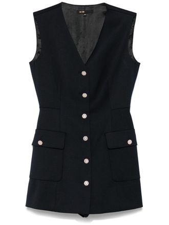 Maje combishort à col v - Bleu