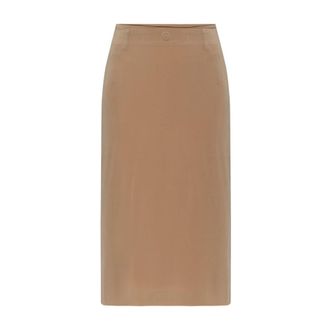 Maison Margiela Doppellagiger Logo-Midi-Rock - - Skirts - Damen - Beige - 2XS