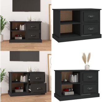 vidaXL Meuble tv noir 73x35,5x47,5 cm bois dingénierie - Meubles Tv - Meuble Tv Moderne - Meuble Tv Noir - Meuble Tv Design - Rangement Tv - Home & Living