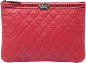 Chanel Pre-owned Cuir sacs-chanel - Femme - Pre-owned - Rouge - Taille: ONE Size