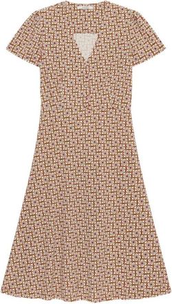 Maliparmi Maliparmi, Femme, Robes, Multicolore, Taille: 40 FR Robe Chemise G&eacute;om&eacute;trique Manches Courtes Moulin&eacute;