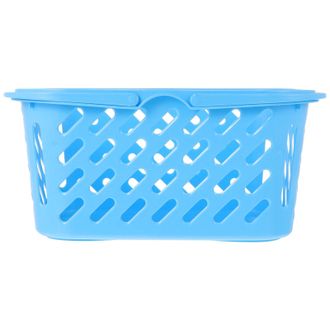 Valiclud Kunststoff Einkaufskorb 10L Tragbarer Aufbewahrungskorb mit Doppelgriffen Stabiler Gem&uuml;sekorb f&uuml;r Haushalt und Supermarkt Hellblau