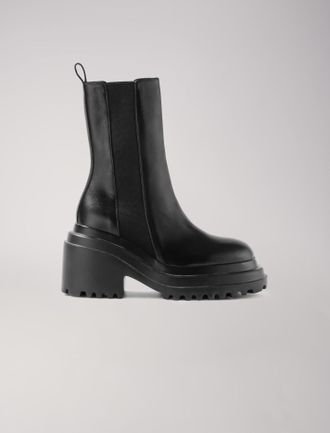 Maje Bottines En Cuir - Noir - Taille 40 - Maje