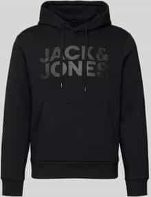 Jack & Jones Hoodie mit Label-Print und K&auml;nguru-Tasche