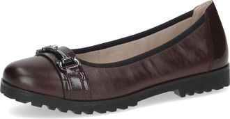 Caprice Caprice Damen Ballerinas aus Leder mit Zierschnalle, Rot (Bordeaux Comb), 39 EU
