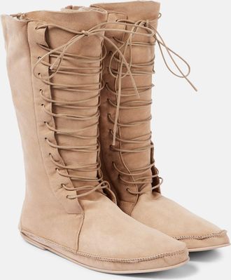 The Row Schnürstiefel Tyler aus Veloursleder