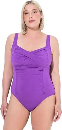 Ulla Popken Badeanzug, Iris, Struktur Maillot de Bain Une pièce, Violette, 56 Femmes