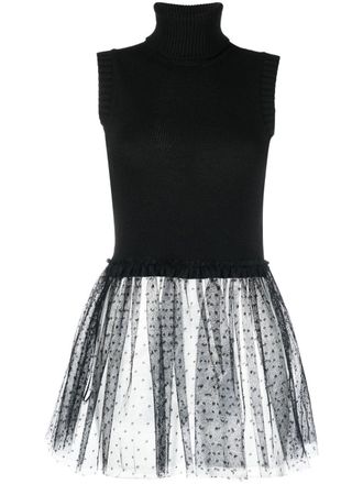 Red Valentino haut en maille à ourlet péplum - Noir