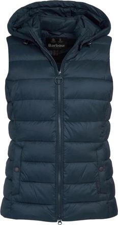 Barbour Femme, Vestes, Bleu, Taille: 38 FR Shaw Quilted Hooded Gilet Vest