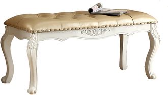 Generic Schlafzimmer-Bettbank, 80 X 34 X 45 cm, Vintage-Hocker Mit Polsterung Und Holzbeinen, for Eingangsbereich, Wohnzimmer, Foyer, Esszimmer(Yellow,100x34x