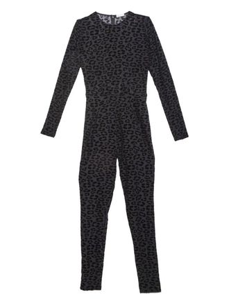 Fleur du Mal combinaison Flocked &agrave; imprim&eacute; l&eacute;opard - Noir