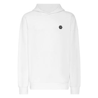 Philipp Plein Homme, Sweatshirts et sweats &agrave; capuche, Blanc, Taille: XS Sweat &agrave; capuche SweaT-shirt PP Glass