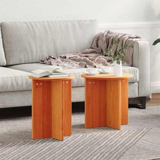 vidaXL Table basse 2 pcs Marron cire 41,5 x 41,5 x 41 cm Vidaxl