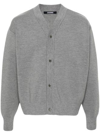Jacquemus cardigan à boutonnière - Gris