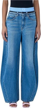Alexander Wang Femme, Jeans, Bleu, Taille: W26 Pantalon en denim &agrave; jambes larges
