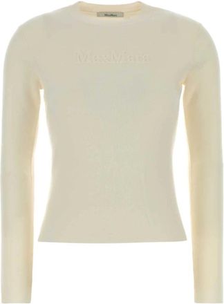 Max Mara Pull en laine Manto &agrave; manches longues - Femme - Pulls - Blanc - Taille: 42 FR