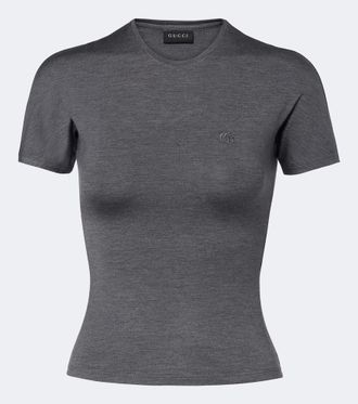 Gucci T-shirt Double G en soie m&eacute;lang&eacute;e