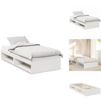 vidaXL Tagesbett mit Matratze Wei&szlig; 90x200 cm Massivholz Kiefer - Tagesbett - Tagesbetten - Sofabett - G&auml;stebett