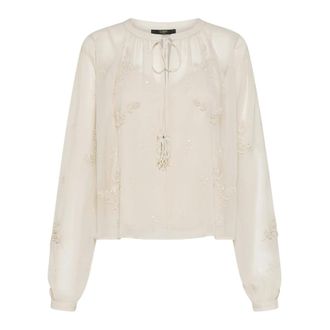 Seventy Femme, Blouses et Chemises, Beige, Taille: 38 FR Casacca in georgette ricamata