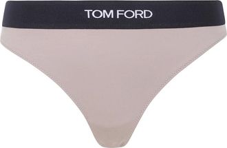 Tom Ford Femme, Sous-v&ecirc;tements, Rose, Taille: 36 FR Tanga Signature Modal