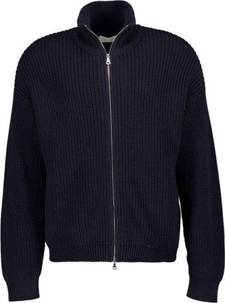 Juvia Herren Cardigan blau Baumwolle unifarben
