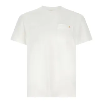 Valentino Garavani Baumwoll-T-Shirt mit Vgold - - Tops - Herren - Wei&szlig; - M