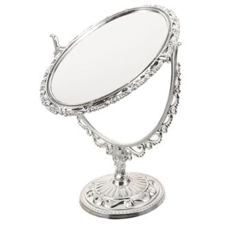 Frcolor Kosmetikspiegel Im Europ&auml;ischen Stil Doppelseitiger Ovaler Schminkspiegel F&uuml;r Schreibtisch Retro-Design Geeignet F&uuml;r Zuhause Badezimmer Und Schlafzimm