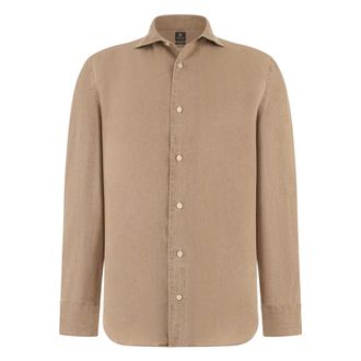 Boggi Milano Homme, Chemises, Beige, Taille: S Chemise en lin coupe r&eacute;guli&egrave;re