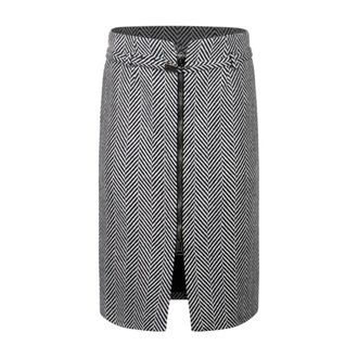 Tom Ford Virgin Wool Chevron Midi Pencil Skirt - - Skirts - Damen - Schwarzk - 2XS