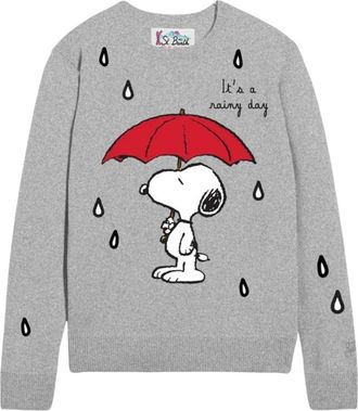 MC2 Saint Barth Homme, Pulls, Gris, Taille: S New Queen Snoopy Loves Rain Knit