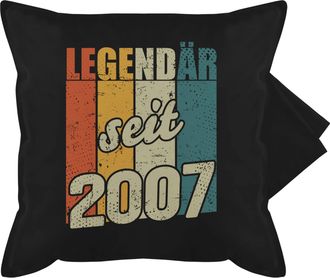 Shirtracer Kissenbezug - 18. Geburtstag Kissen - Legendär seit 2007-50 x 50 cm - Schwarz - Geschenk 18 Geschenke für 18-jährige 18ten zum Junge Jungen Eighteen (