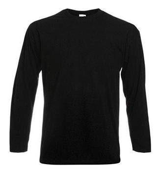Fruit Of The Loom Fruit of The Loom Mens Cotton Value Long Sleeve T Shirt Black M