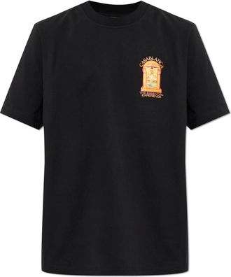 Casablanca Homme, Tops, Noir, Taille: L T-shirt Mirage Arch Hermons