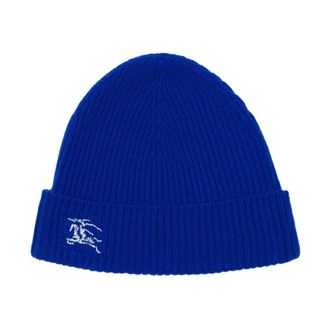 Burberry Femme, Accessoires, Bleu, Taille: ONE Size Bonnet en Cachemire Bleu Equestrian Knight