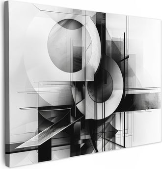 MuchoWow © Bild auf Leinwand 70x50 cm Schlafzimmer Bilder Badezimmer Wand Deko Wohnzimmer Moderne Wanddeko Bilderwand Geschenk Abstrakt - Kunst - Modern - Schw