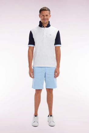 Eden Park Bermuda Chino En Coton Stretch Bleu Ciel Coupe Droite