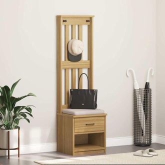vidaXL Portemanteau sandens 45x40x159,5 cm bois massif pin - Vidaxl