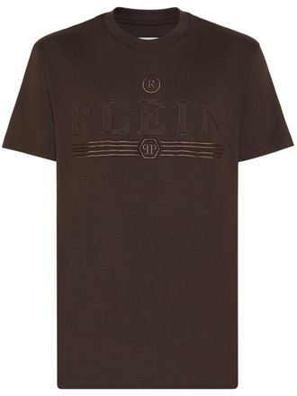 Philipp Plein t-shirt en coton à logo imprimé - Marron