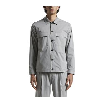 PESERICO Homme, Vestes, Gris, Taille: L Surchemise L&eacute;g&egrave;re en Toile de Coton Stretch
