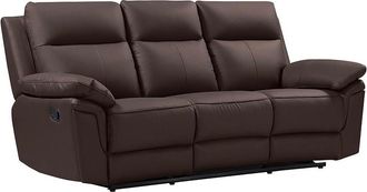 Vente-Unique Relaxsofa 3-Sitzer - B&uuml;ffelleder - Braun - PAKITA