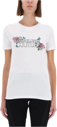 Versace Jeans Couture Femme, Tops, Blanc, Taille: 40 FR T-Shirt Logo Floral