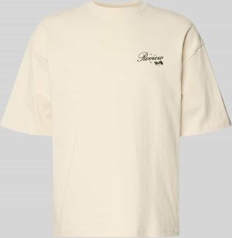 Review T-Shirt mit Rundhalsausschnitt und Label-Print