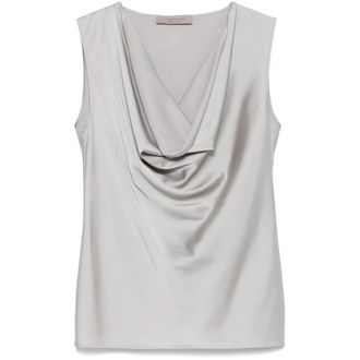 D.exterior Graues Satin Cowl Neck Top - - Tops - Damen - Grau - M