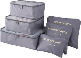 Generic 6 Teile/Satz Reisegep&auml;ck Organizer Taschen for Kleidung Lagerung Tragbare Koffer Verpackung W&auml;sche F&auml;llen(Gray)