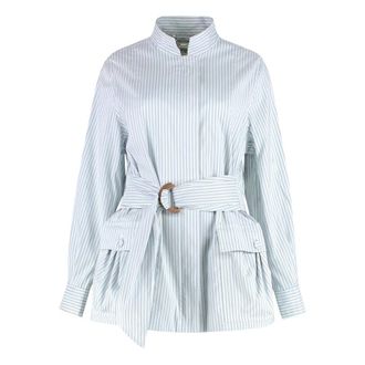 Fendi Baumwolljacke mit passendem Tailleng&uuml;rtel - - Blouses & Shirts - Damen - Blau - S